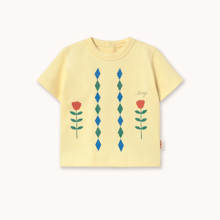 DIAMONDS GRAPHIC BABY TEE / dusty yellow / TINY COTTONS 26SS – FairyButton